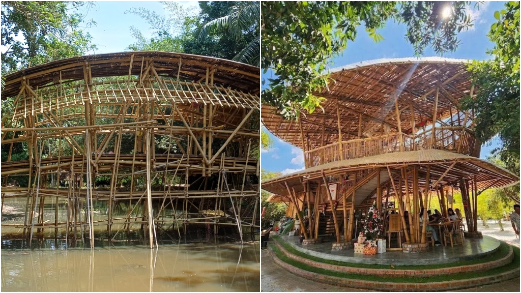 Tarikan baharu curi perhatian! Jambatan buluh dan restoran buluh di ...